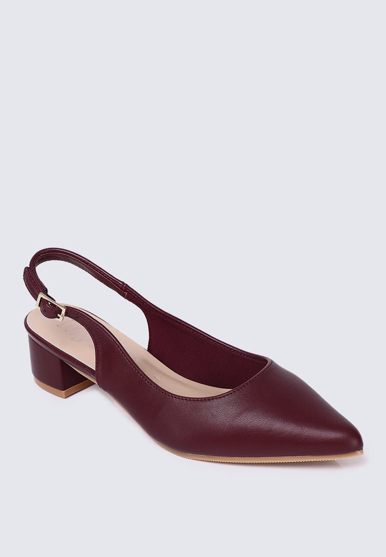 Valerie Comfy Heels In Maroon Heels - myballerine